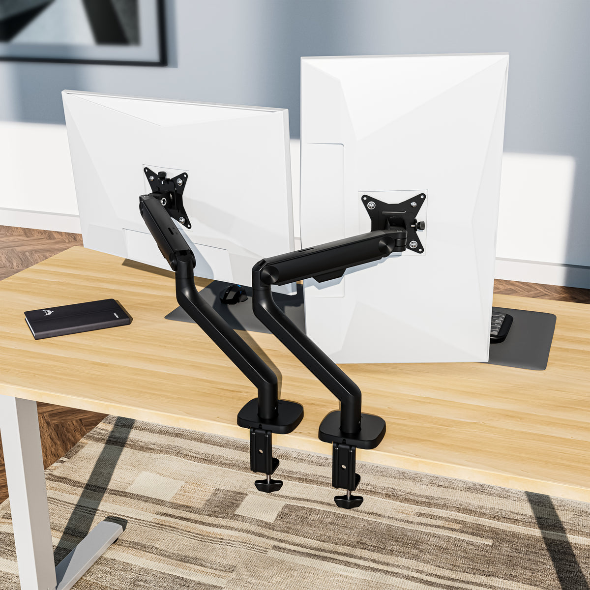 Adjustable Spring Monitor Stand | Single Screen (Clamp & Grommet Mount ...