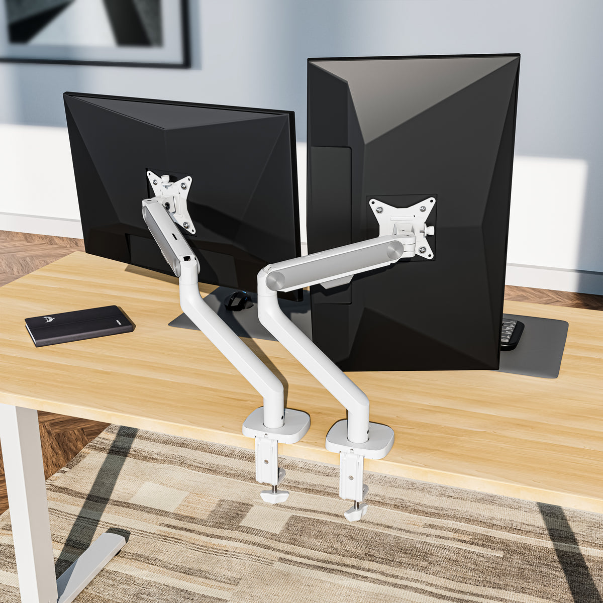 Adjustable Spring Monitor Stand | Single Screen (Clamp & Grommet Mount ...