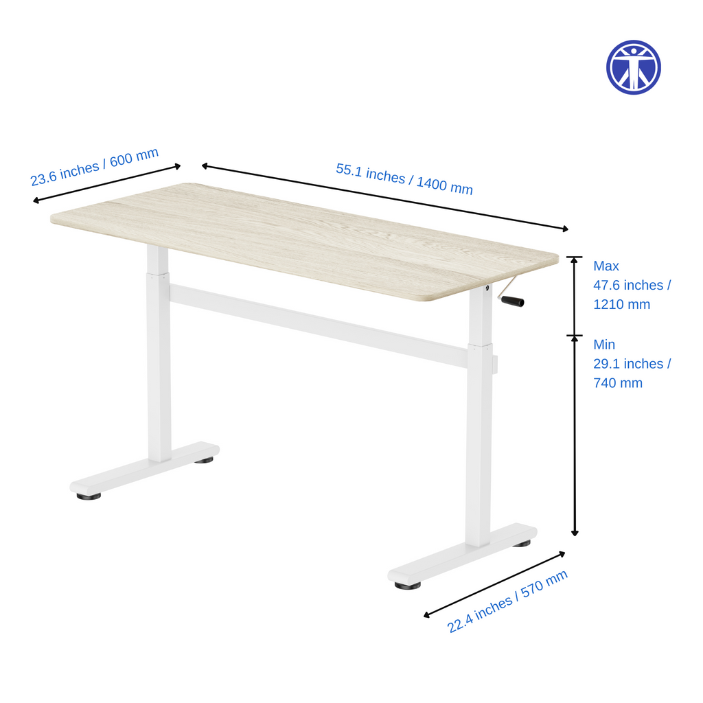 Manual | Height-Adjustable Standing Desk (2 Stage) with Table-Top | M3 ...
