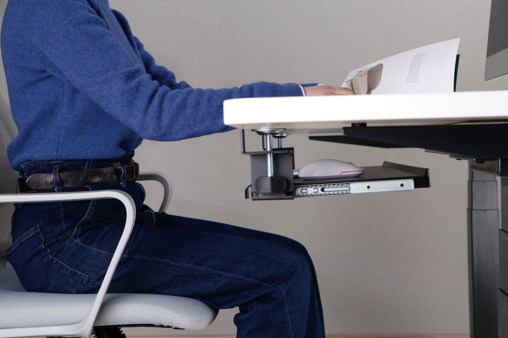 Clamp On Sliding Keyboard Tray with Tilt Functionality | 5 Angle Adjus ...