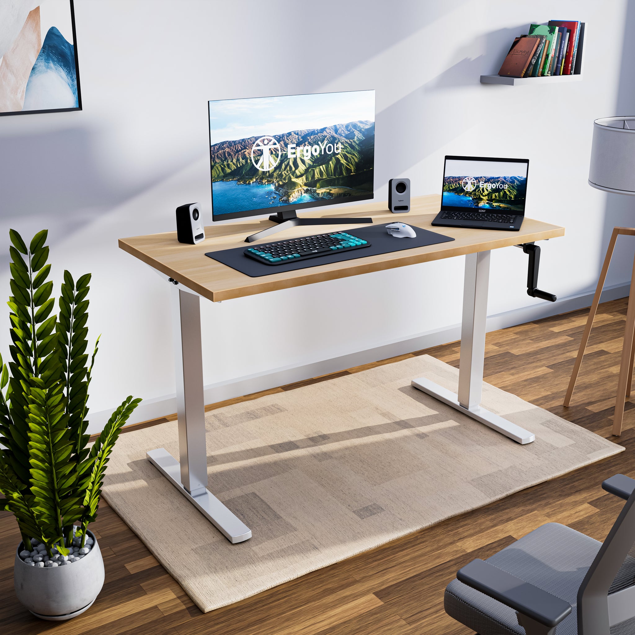 Manual | Height-Adjustable Standing Desk (2 Stage) with Table-Top | M1 ...