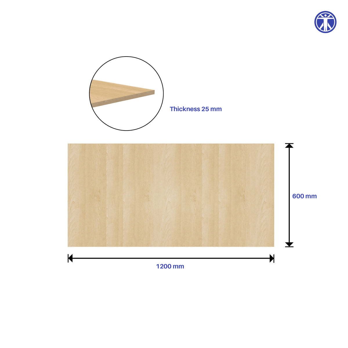 Table Top | Premium Engineered Wood | 1200 X 600 mm | Maple Laminate ...
