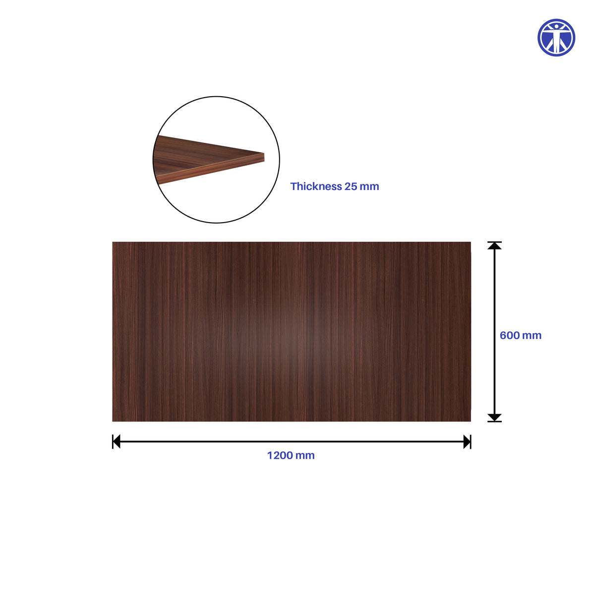 Table Top | Premium Engineered Wood | 1200 X 600 mm | Walnut Laminate ...